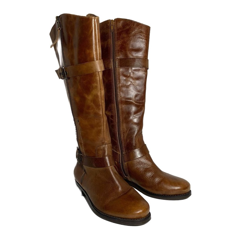 Matisse Brown Leather Distressed Knee Boots Size 6.5 - Gem